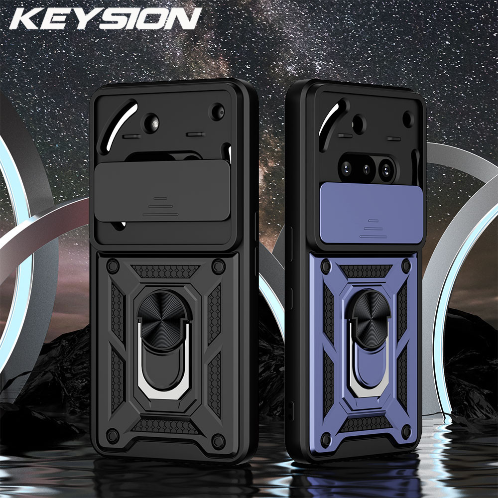 KEYSION Shockproof Case for Nothing Phone 3A Silicone+PC Slide Camera ...