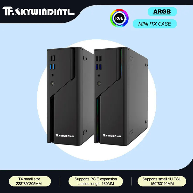 ARGB HTPC mini-ITX case Computer Case PC Tower With RGB Atmosphere Lamp ...