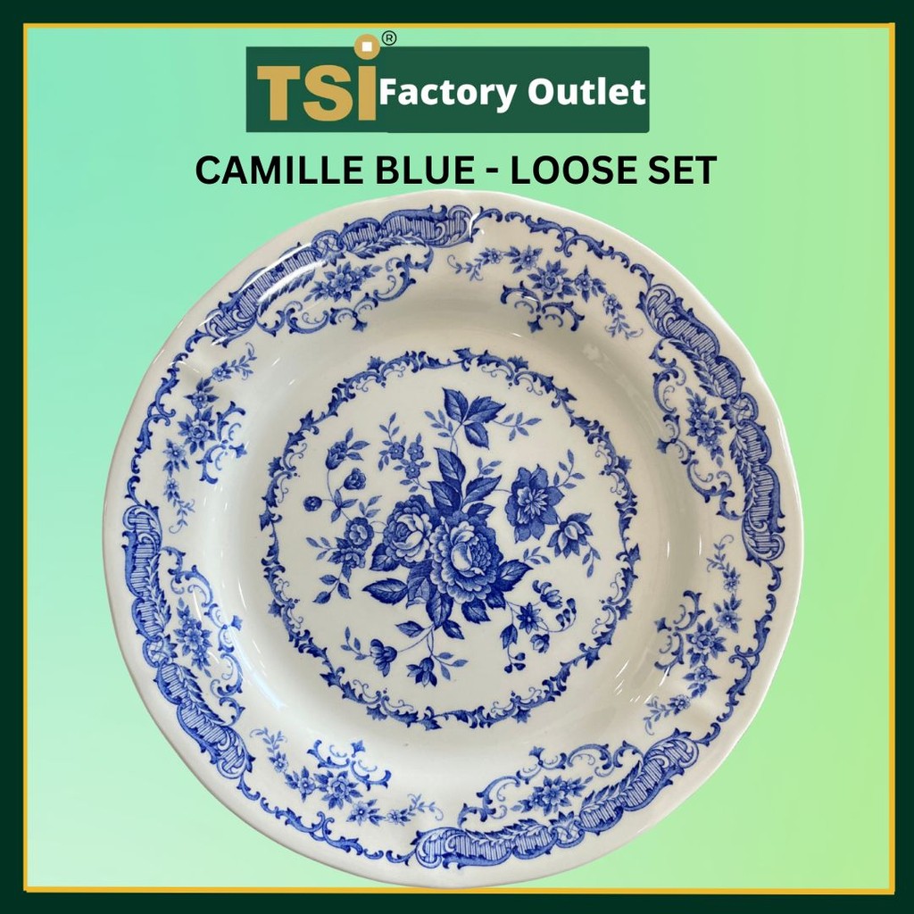 CLAYTAN KOLEKSI LOOSE SET | CAMILLE BLUE Ceramic Plate Pinggan Makan ...