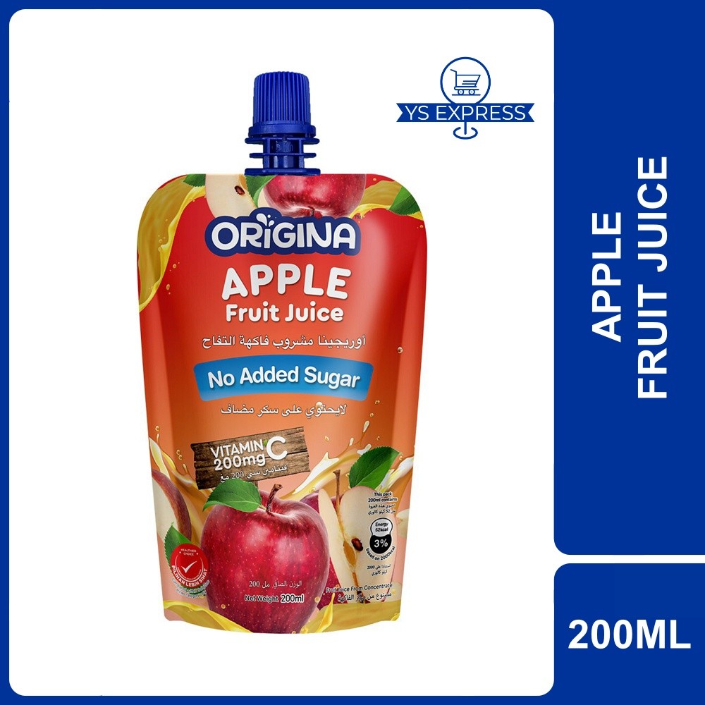ORIGINA Apple Fruit Juice Drink 200ML - Minuman Jus Buah Epal | Shopee ...