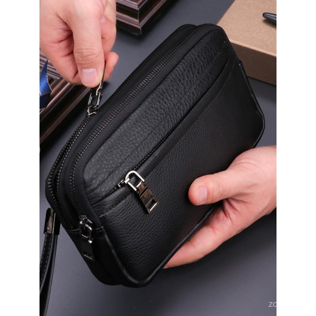 Beg Clutch Lelaki Kulit Tulen Kapasiti Besar Perniagaan Lapisan Pertama ...