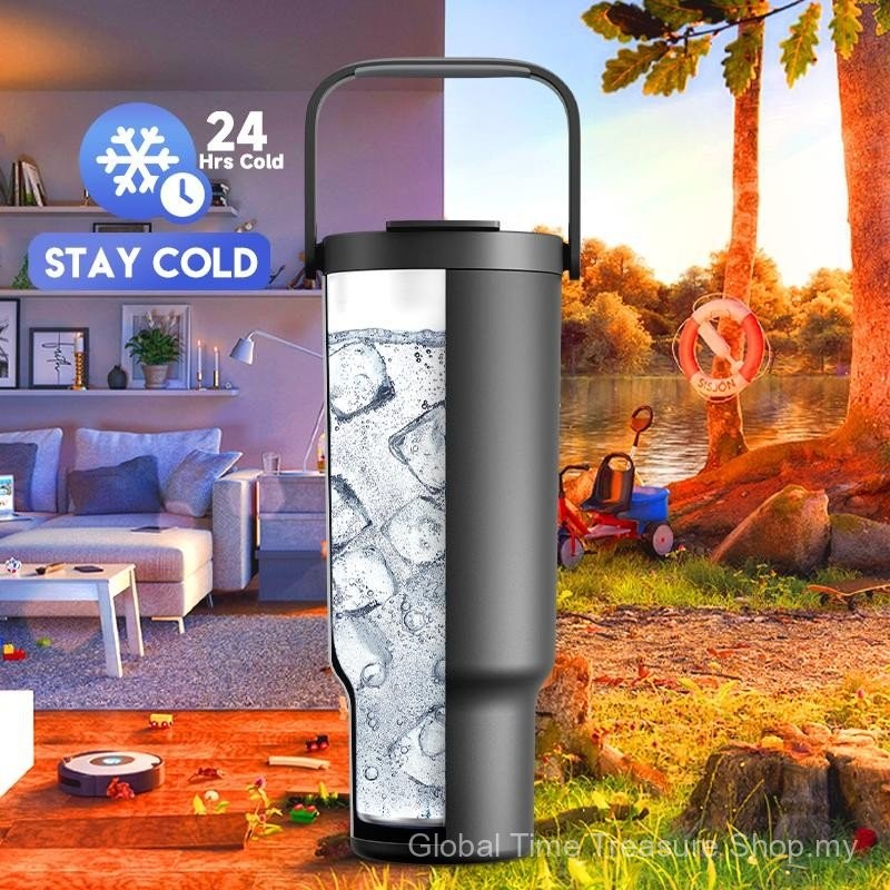 Tumbler dengan Straw Selak, Cawan Keluli Tahan Karat kalis bocor, dengan Pemegang Atas pada ...