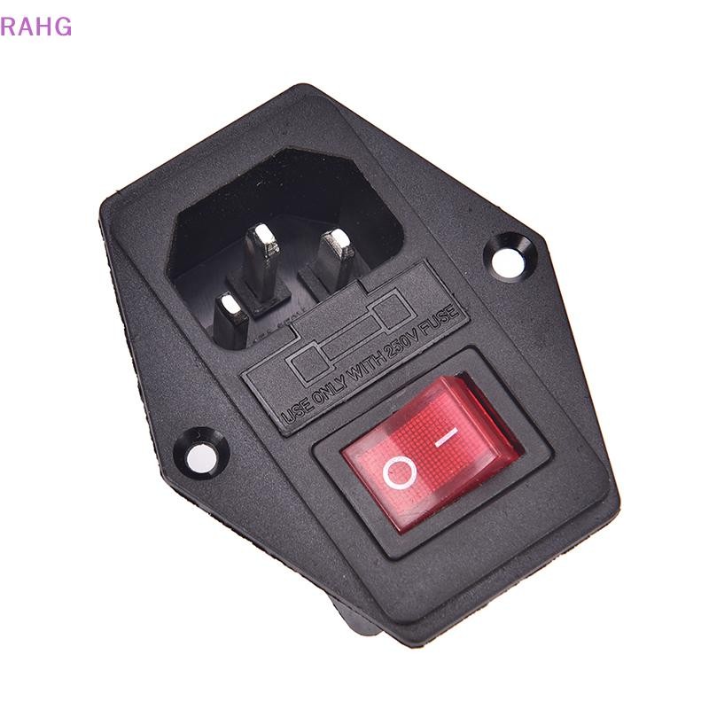 RAHG NEW 3 Pin AC Inlet Male Plug Power Socket With Fuse Switch 10A ...
