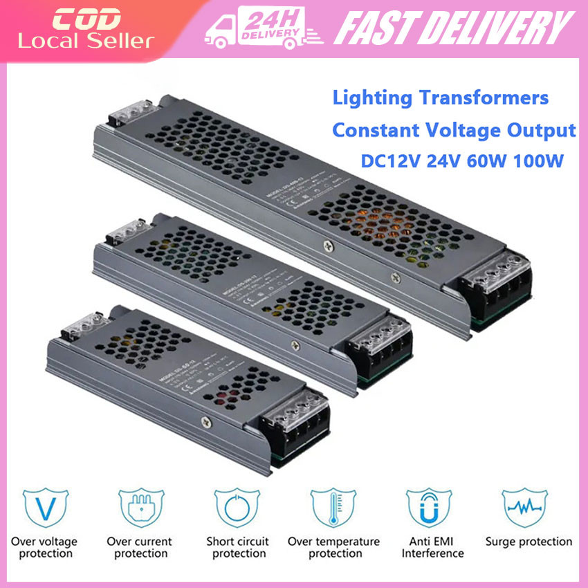 AC110V-240V TO DC12V 24V 60W 100W Voltage Stabilizer Power Supply Transformers Led Driver For ...