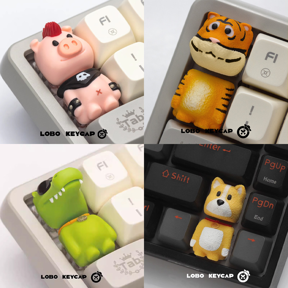 Party Animals Keycap 3D Creative Cute Cartoon MX Switch Mechanical ...