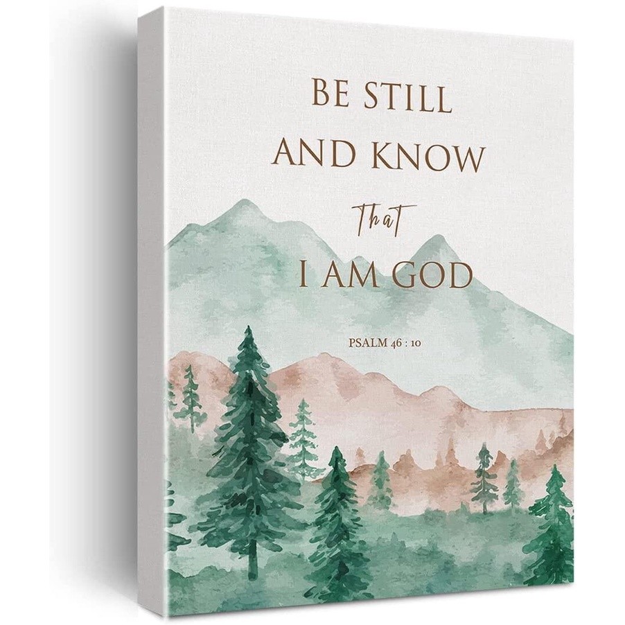 Pop Poster Bible Verse Canvas Print Decor Be Still and Know Psalm Wall ...