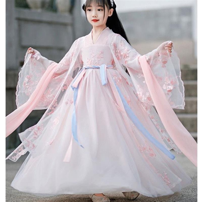 Hanfu Children Hanfu Ancient Long-Sleeved Dress Middle Big Children ...