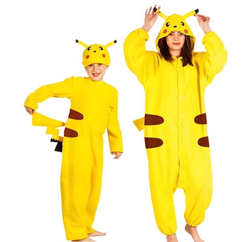Pokémon Pokémon Anime Pikachu cos Jumpsuit Halloween Cartoon Costume ...