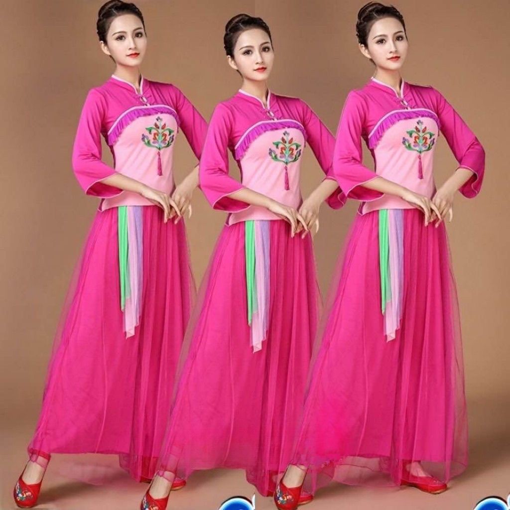 Chunying Square Dance Costume Suit Female Ethnic Fan Dance Performance ...