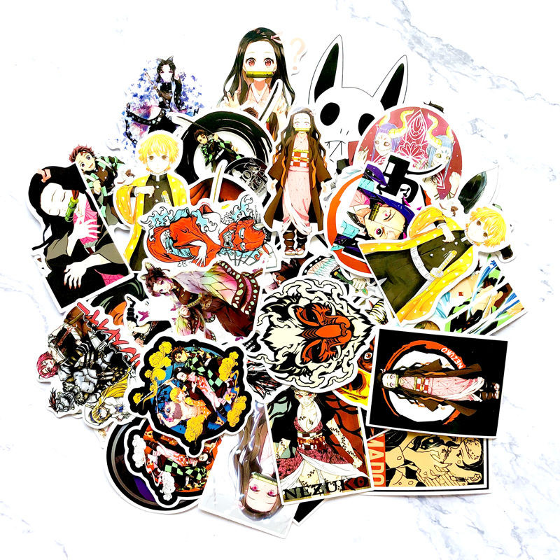 50 New Style Cartoon Japanese Comics Demon Slayer Graffiti Stickers ...