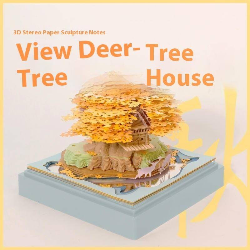 Guanlu Tree House 3D Stereoscopic Sticker Paper 3D Tree House Paper ...