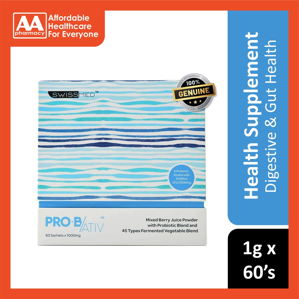 Swissmed Pro-B/Ativ (Probiotic + 45 Types Fermented Vegetable Blend ...