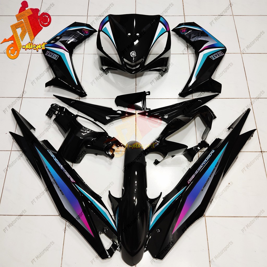 Yamaha Lc 135 V1 Cover Set Black 20th Anniversary Black | Shopee Malaysia