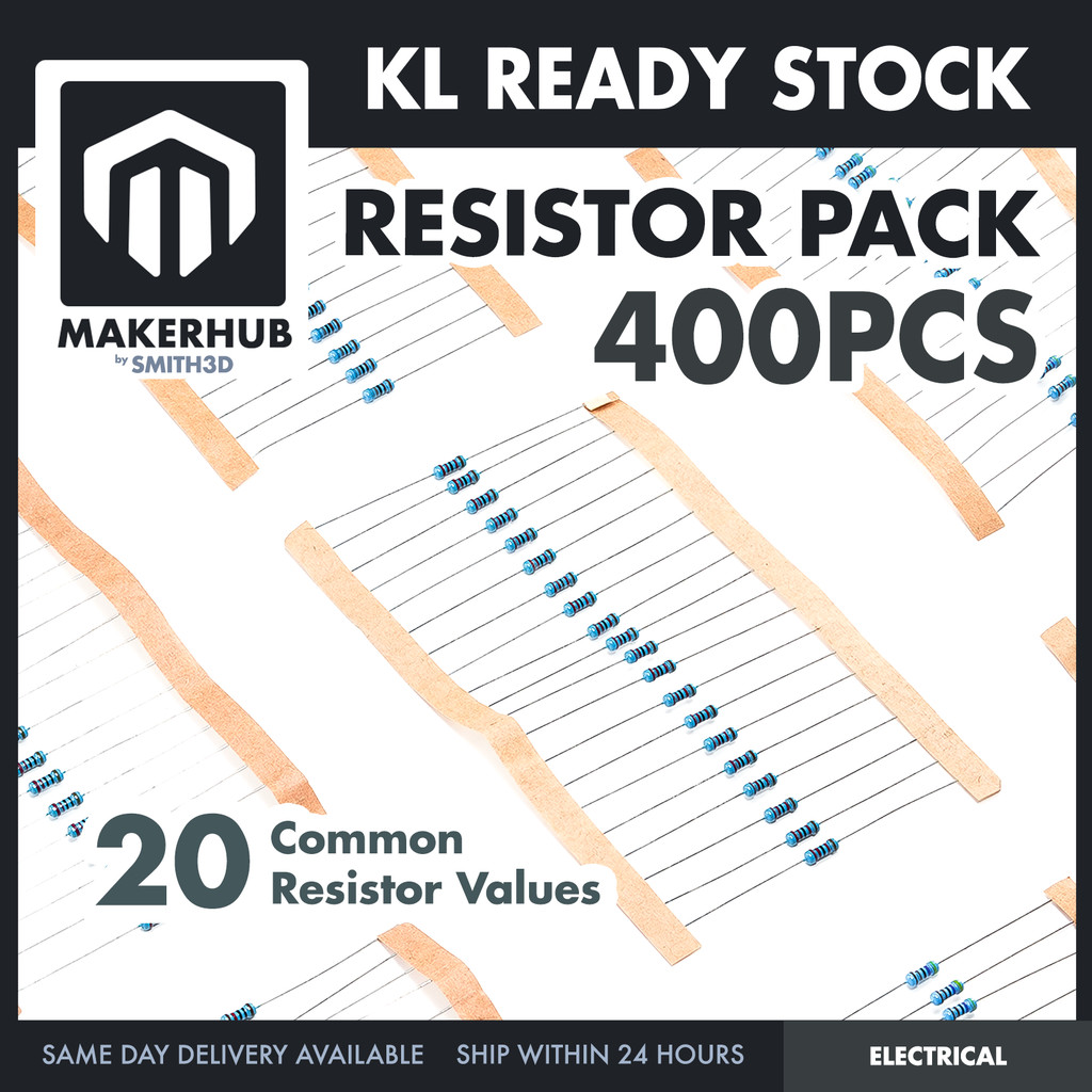 400 pcs 1/4W Resistor Pack Resistor Kit 20 Common Value with 20 each ...