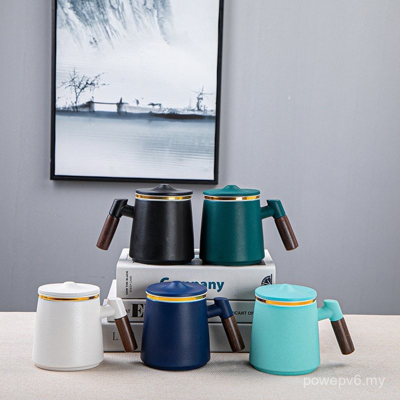 Cawan mug tembikar, tembikar hitam, cawan teh tembikar kasar, cawan teh ...