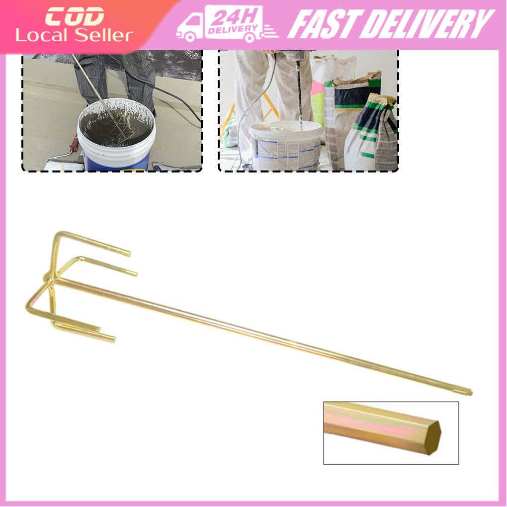 50cm Paint Mixer Handle HEX Cement Mixer Agitator Heavy Duty Mixing ...