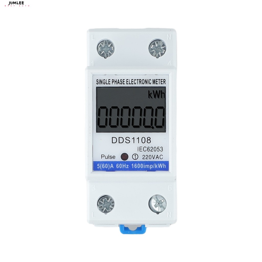 JUMLEE ️LCD Single Phase Electric Energy Meter KWH AC Digital Watt-Hour ...