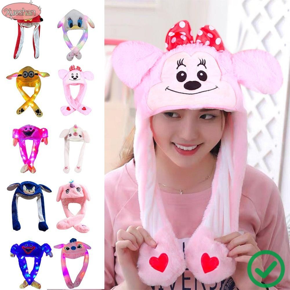 XUESHAN Glowing Plush Moving Hat, Animal Headwear Animal Earflap Hat ...