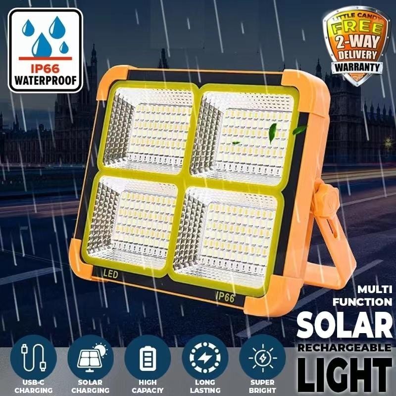 Solar Led Portable Work Light Battery Rechargeable Emergency with 4 ...