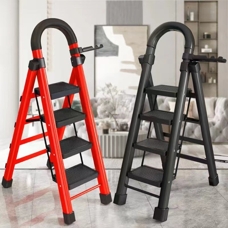 Folding Ladder Carbon Steel Step Ladder Thickened Household Stairs ...