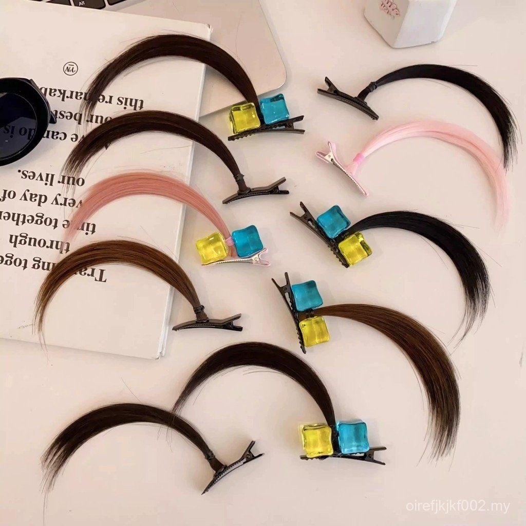 Rambut palsu palsu dua dimensi sepit rambut wanita cosplay gadis manis ...