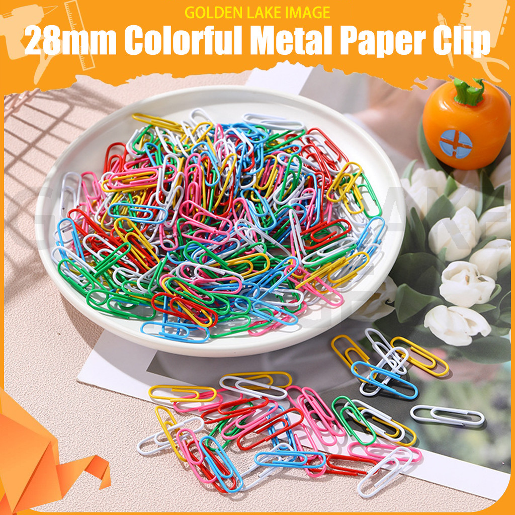 28mm Colorful Metal Paper Clip Bookmark Paper Clip Pin Colorful File ...