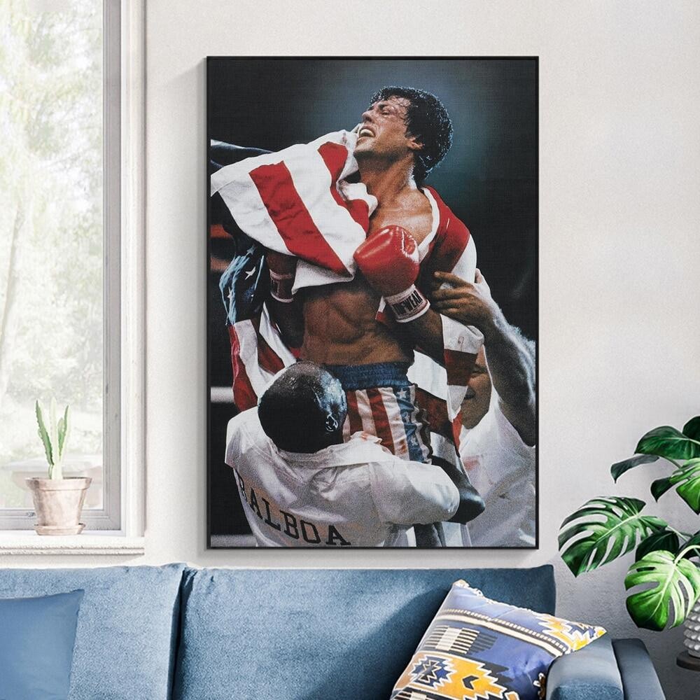 Famous Poster Classical Rocky Balboa Poster Celebrating Picture Canvas ...