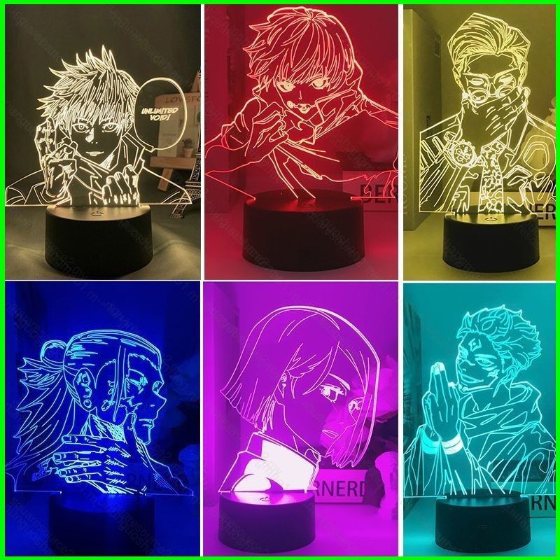 JUJUTSU KAISEN 3D Lamp Night Lights Anime USB Lighting LED Gojo Satoru ...