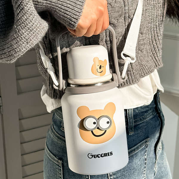 botol air budak botol air Cawan termos kapasiti besar cawan air comel untuk pelajar lelaki dan ...