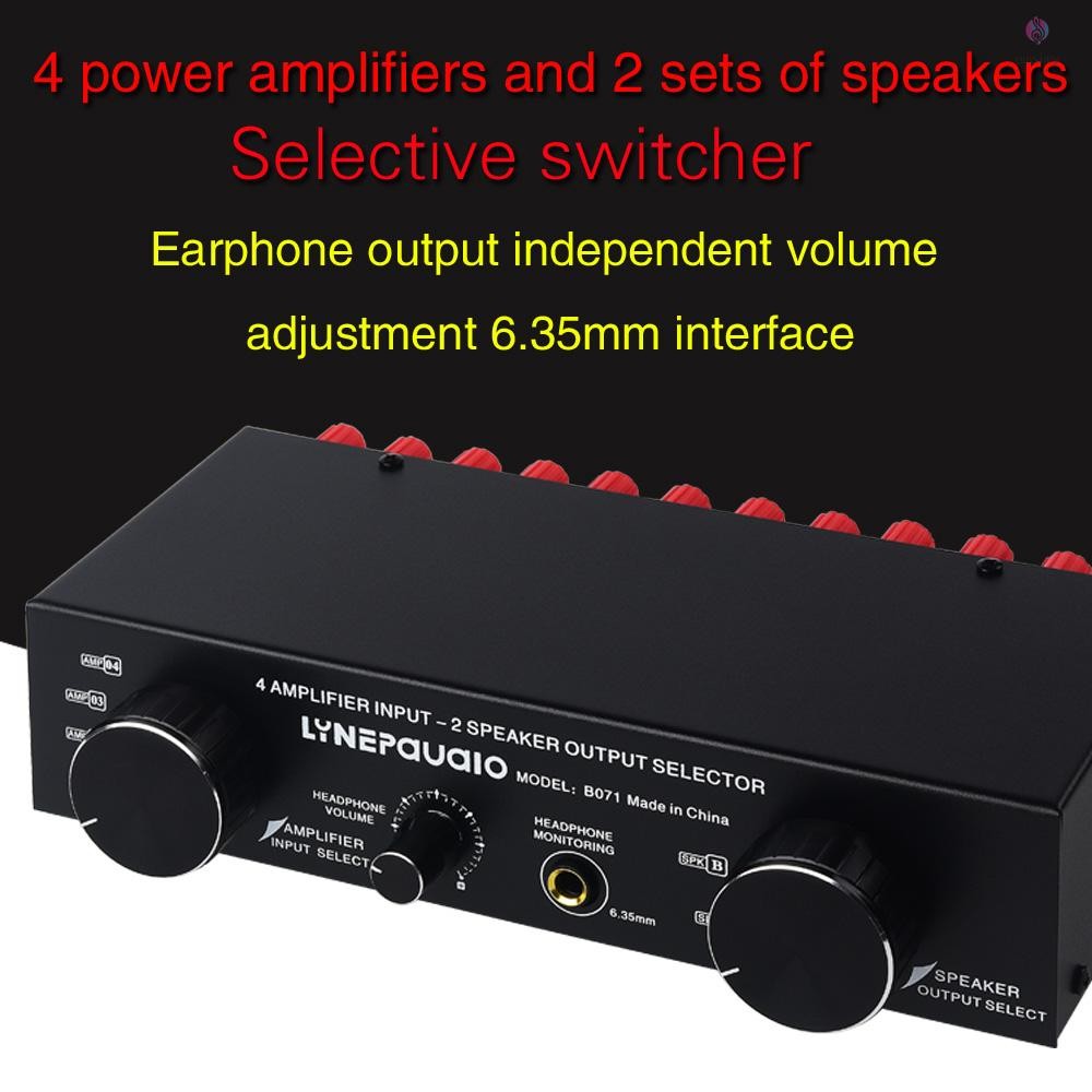 [effectmusic] LYNEPaUalO Amplifier Speaker Selector Switch Switcher 4 Input 2 Output or 2 In 4 ...