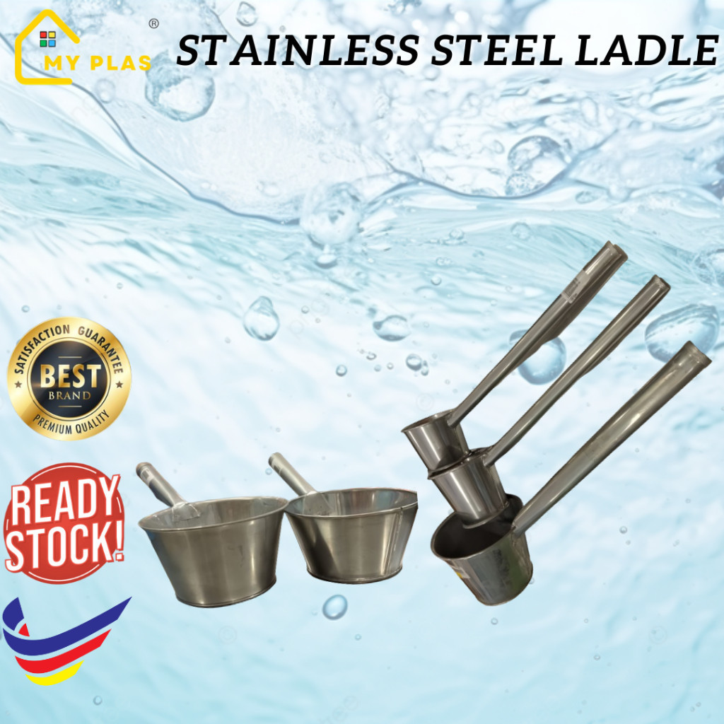 Stainless Steel Hot Water Ladle Scoop Dipper Bailer / Senduk Air Panas ...