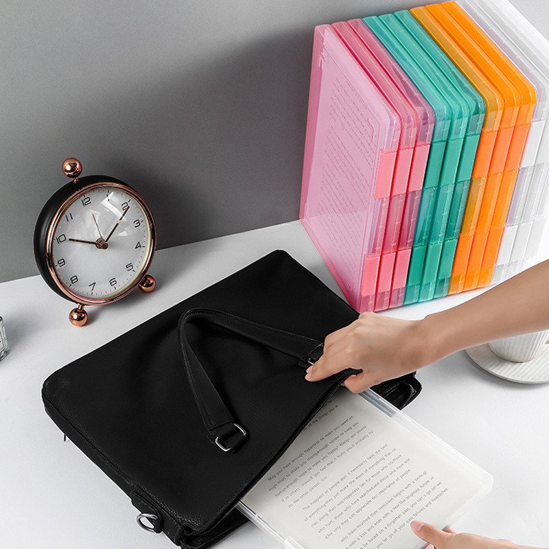 Portable A4 File Box Transparent Plastic Box Office Supplies Holder ...