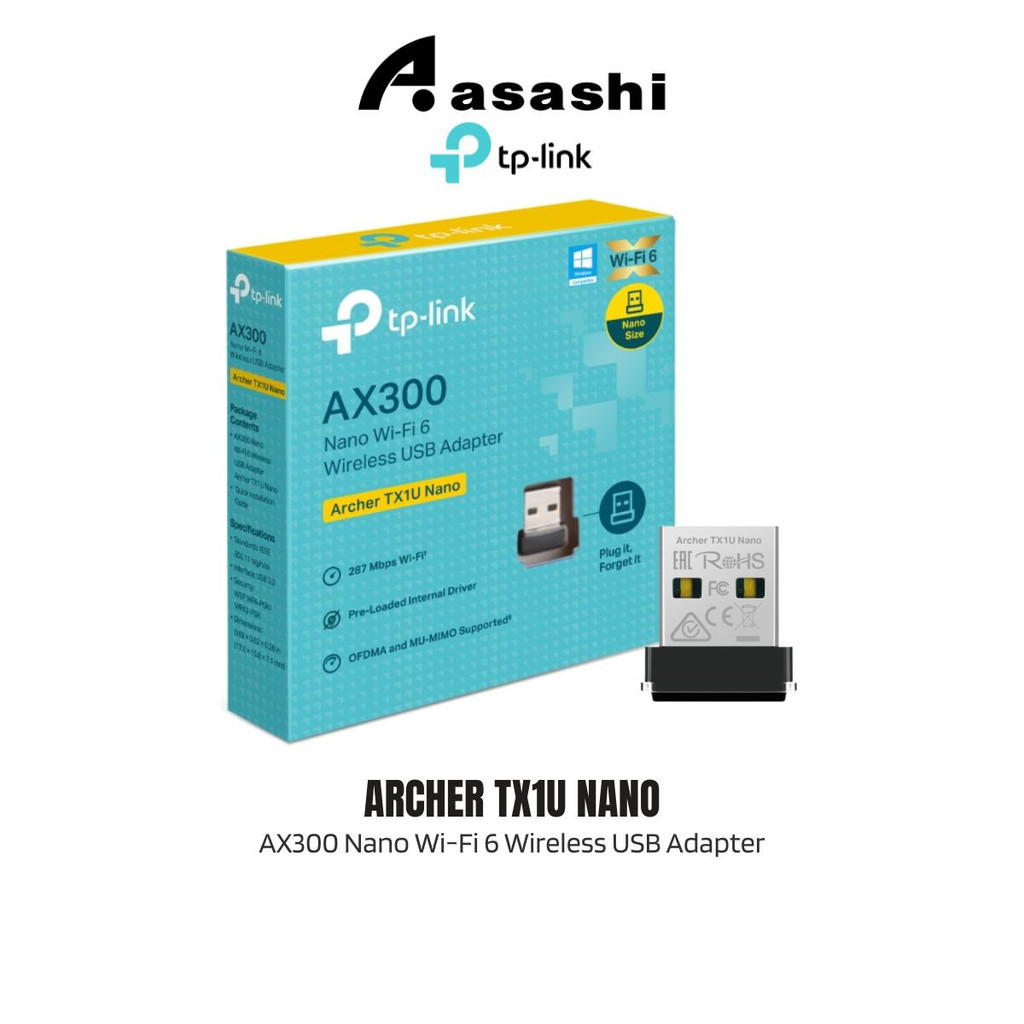 TP-Link Archer TX1U Nano AX300 Nano Wi-Fi 6 Wireless USB Adapter ...