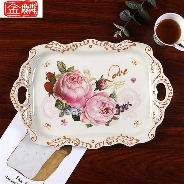 dinner set arcopal pinggan bunga Dulang segi empat tepat gaya Eropah ...