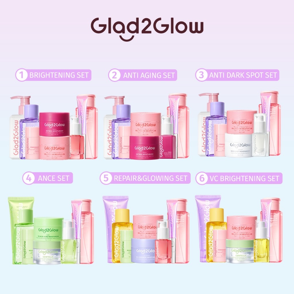 【G2G-Glag2 glow】8In1 Skincare Set With Moisturizer Brightening/Toner ...
