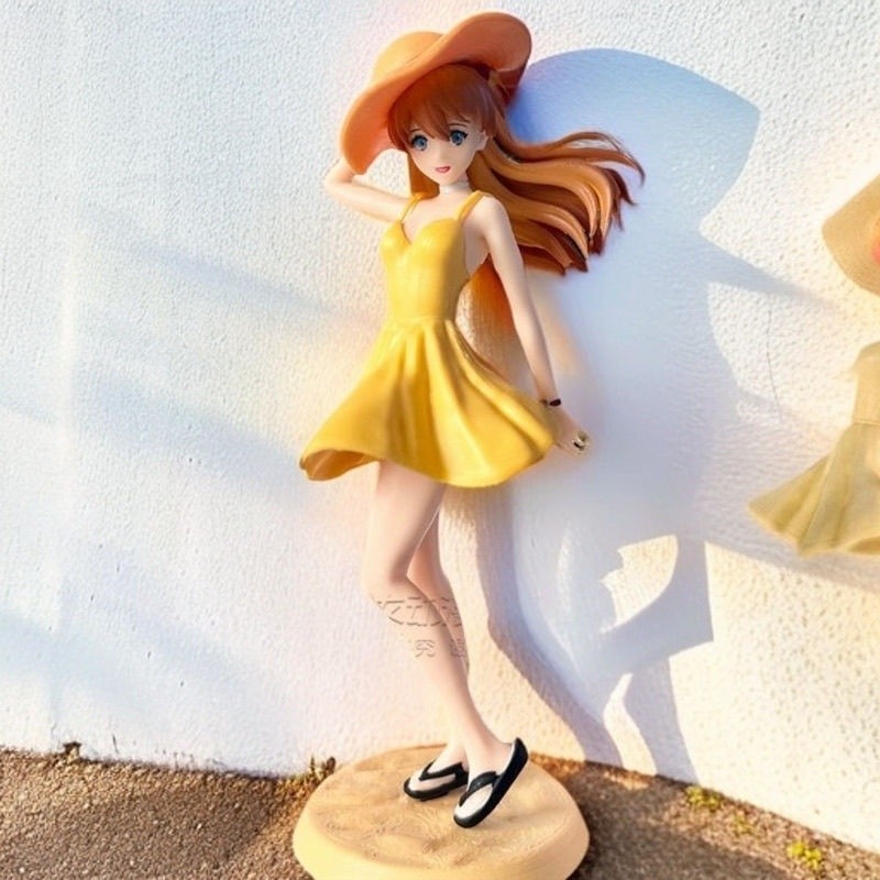 EVA Neon Genesis Evangelion Dress Straw Hat Asuka Jingpin Figure Sailor ...