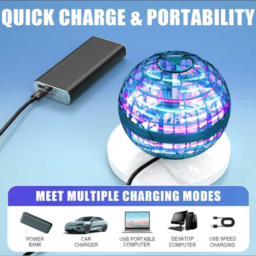 360° Rotating Flynova Pro UFO Flying Toy Built-in RGB-LED Glow ...