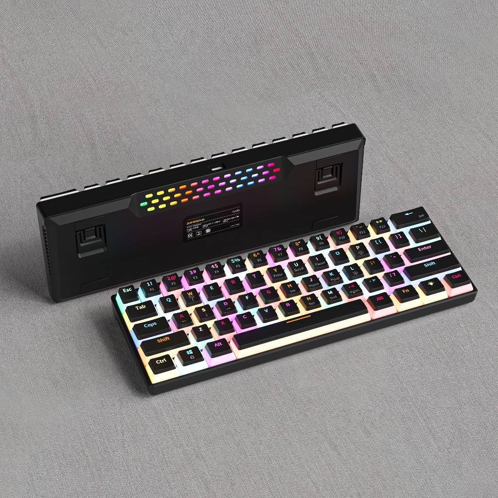 Zifriend ZA-616 RGB Hotswap Pudding Mechanical Keyboard Blue/Red ...