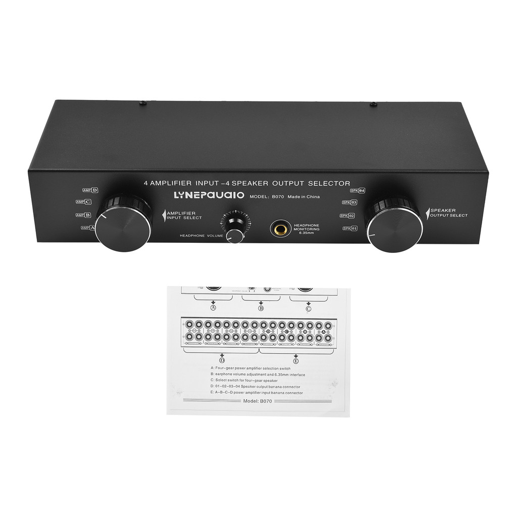 LYNEPAUAIO Amplifier Speaker Selector Switch Switcher 4 Input 4 Output Power Amplifier Speaker ...