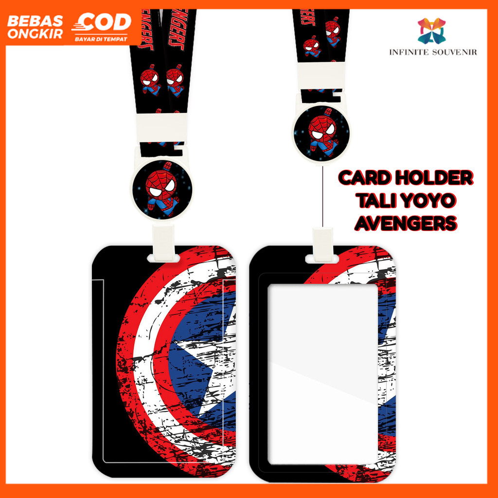 (N017) Id Card Holder Yoyo Rope Avengers / Nametag Yoyo Marvel / Card Holder Yoyo / Spiderman ...