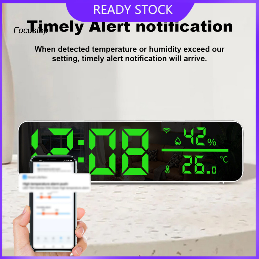 FOCUS Multifunctional Digital Clock Smart Wall Clock Smart Wi-fi Led ...