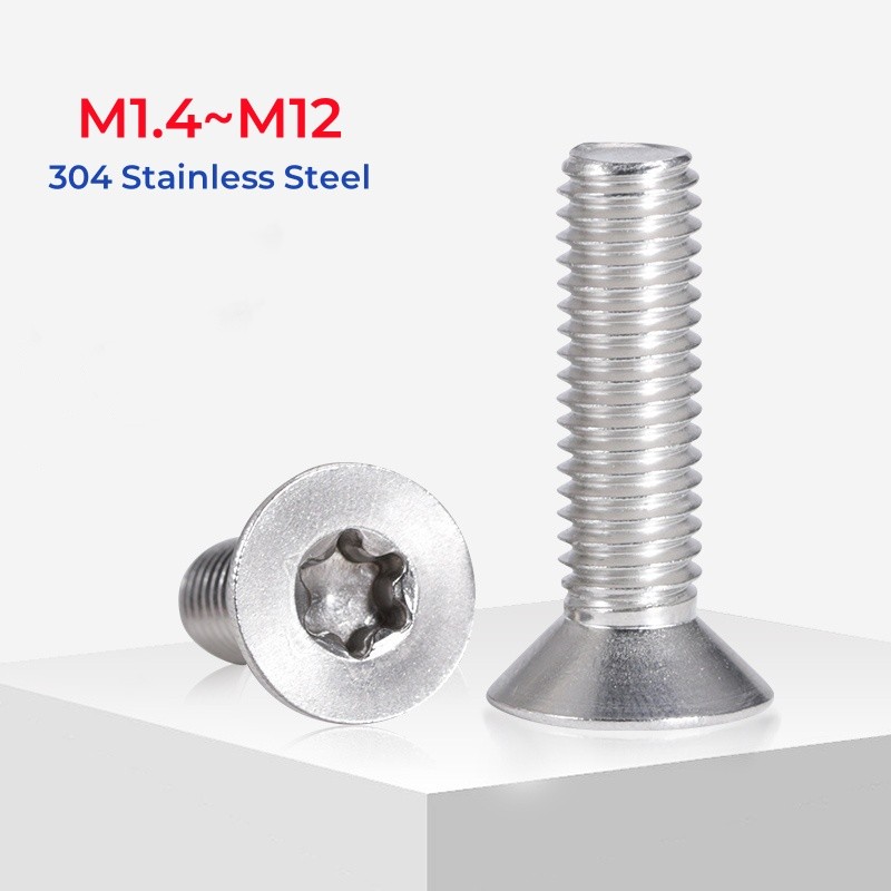 304 Stainless Steel Six-Lobe Torx Flat Countersunk Head Screw Bolt M1.4 M1.6 M2 M2.5 M3 M4 M5 M6 ...