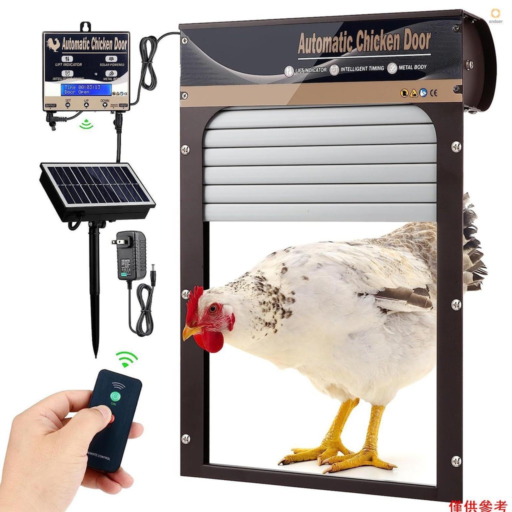 Ado)Automatic Chicken Coop Door with Solar Powered Battery Operated LCD ...