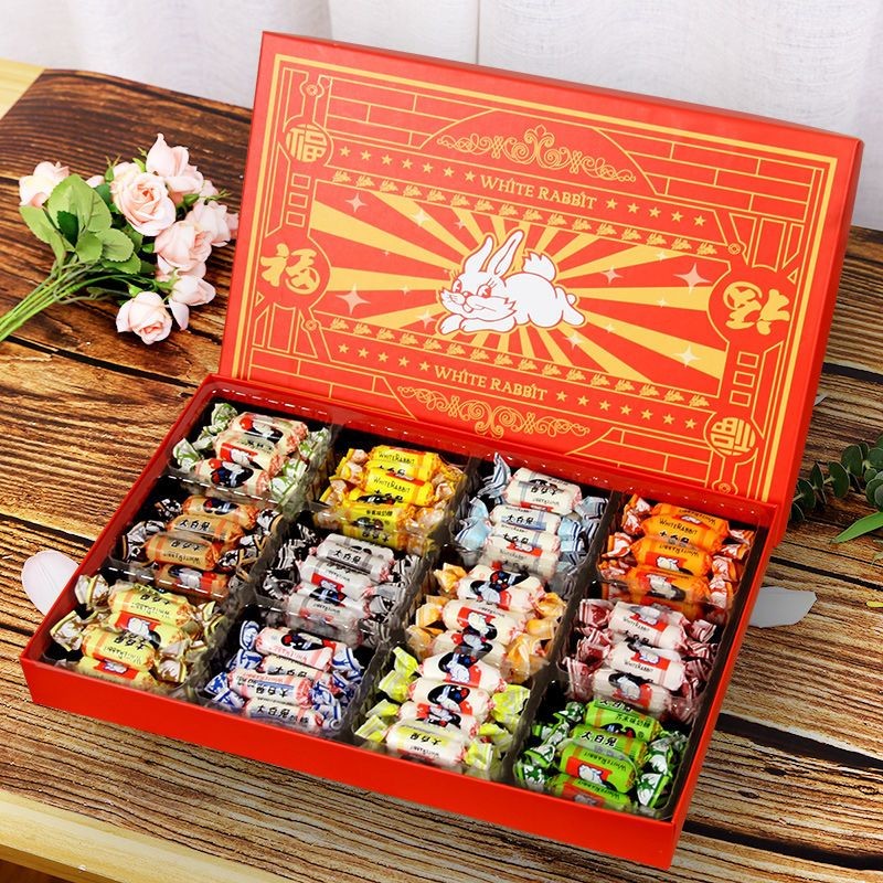 Big White Rabbit Milk Candy Gift Box 12 Mixed Flavors Halloween Candy ...