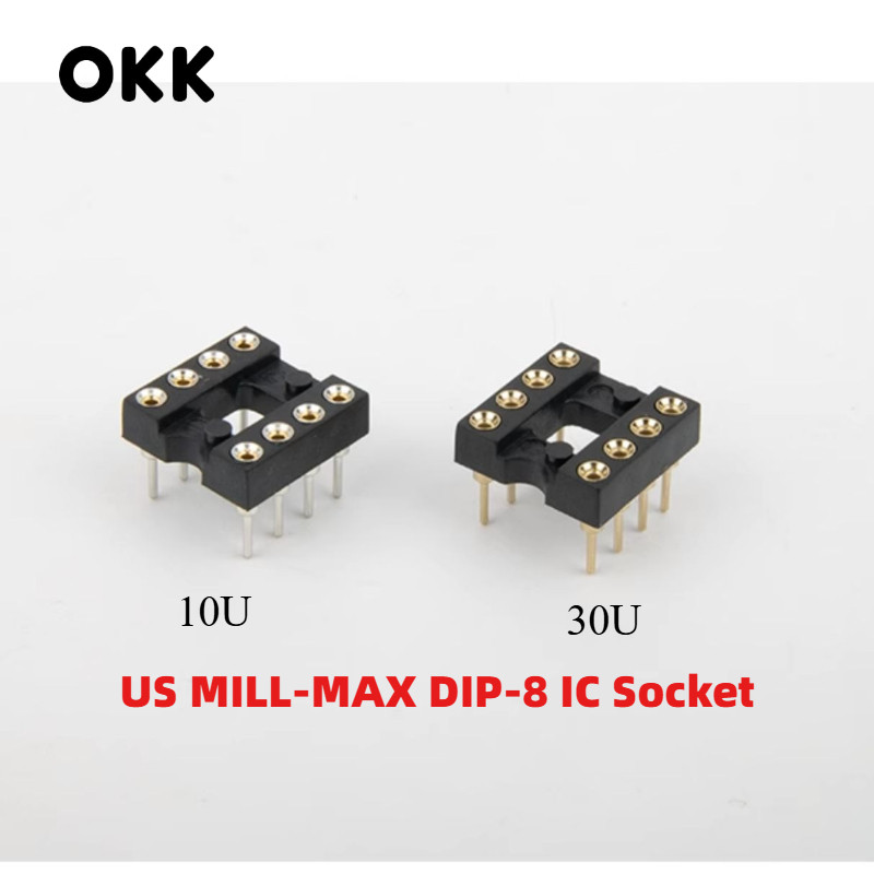 US Mill-Max DIP-8 IC Socket Military Grade 30U 24K Gold Plated HiEnd ...