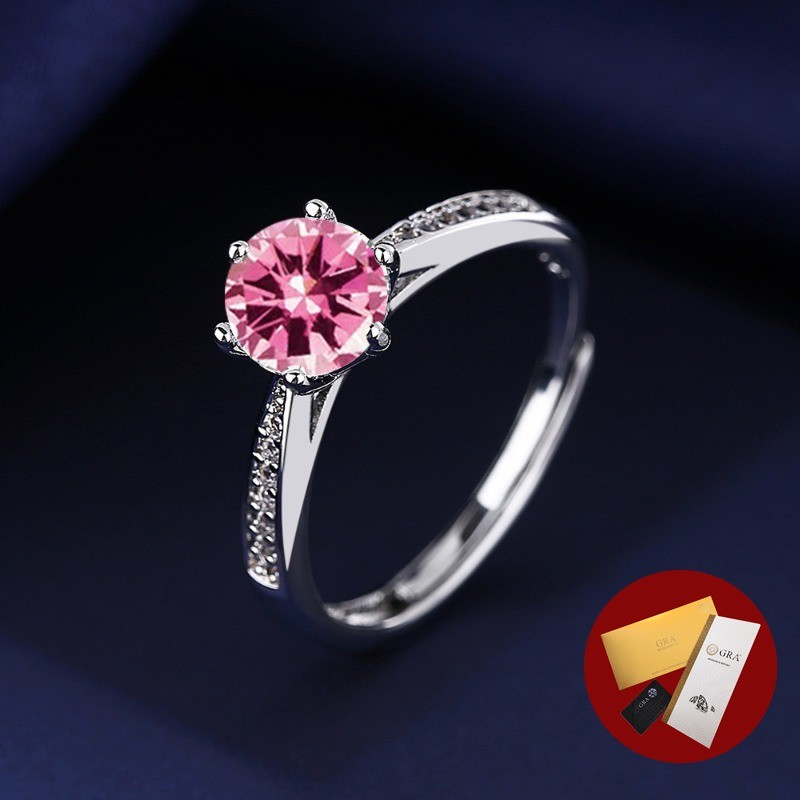 (With Gra Certificate) Lifetime Micro-set Single Row Six-Claw Silver ...
