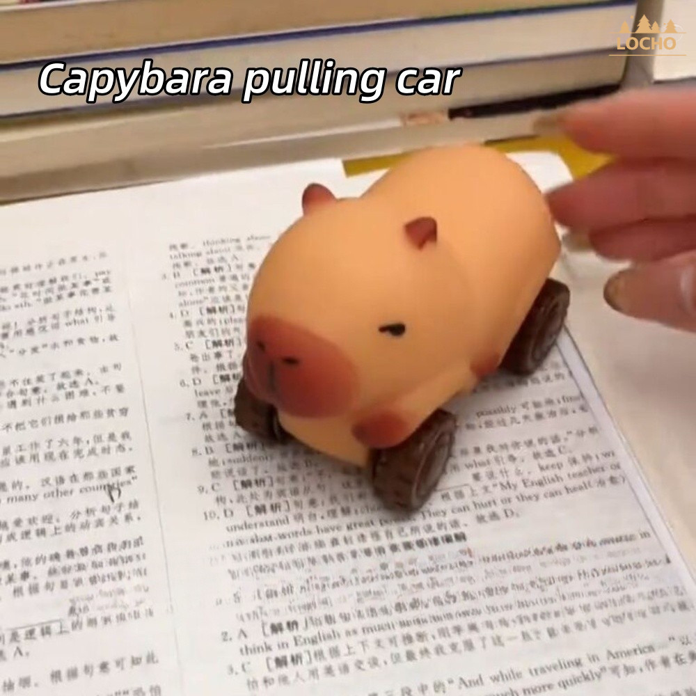 Creative Capybara Pulling Car with Wheel Funny Decompression Sand ...