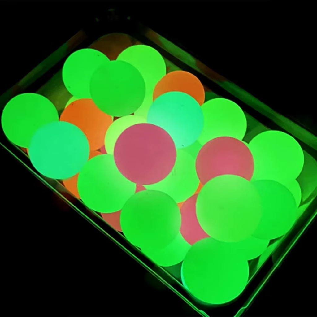 Luminous Balls High Bounce Glowing Ball Sticky Wall Home Party Decor ...