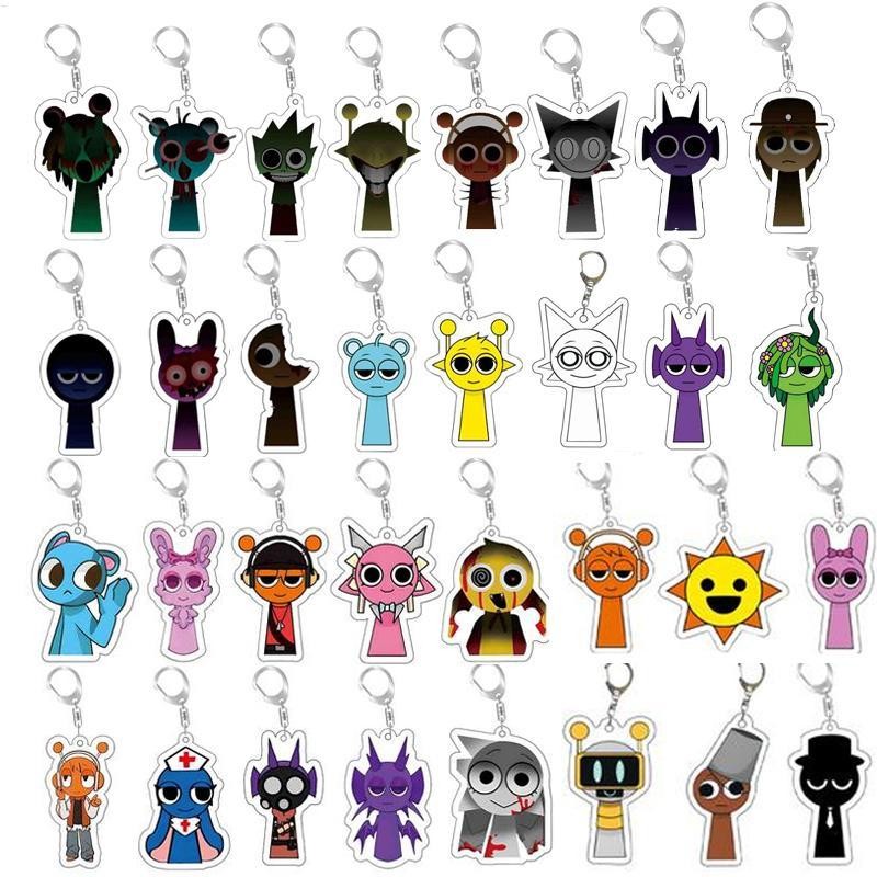 Sprunki 2D Acrylic Keychain Sprunki Incredibox Keyring Pendant Oren ...