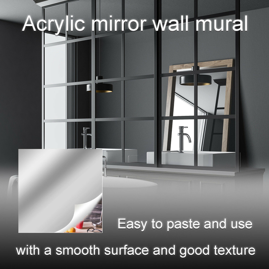 Acrylic Flexible Mirror Sheets, 1PC Self Adhesive Mirror Tiles Square ...